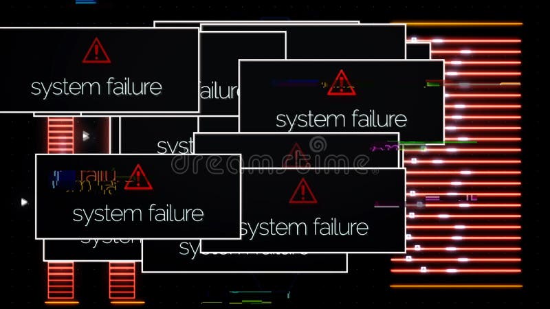 Program on the Computer Screen Interrupted by System Failure Message ...