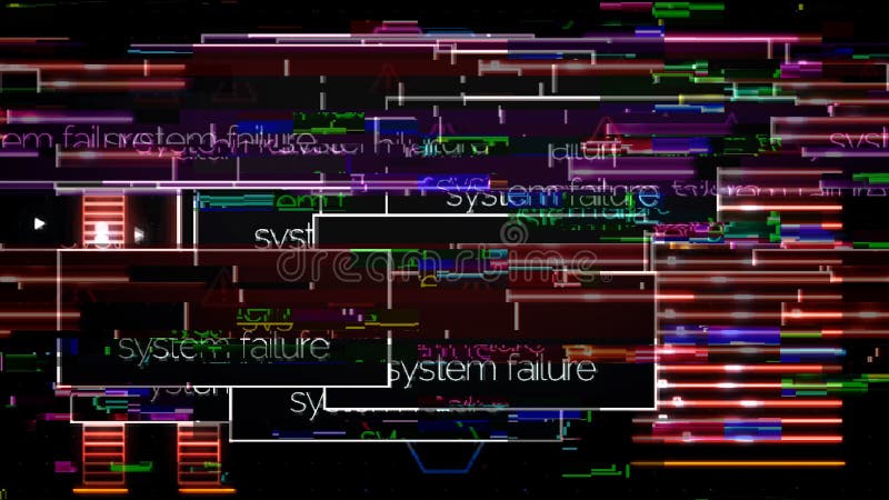 Computer Crash with Distorted and Blurred Video Transmission. Animation ...
