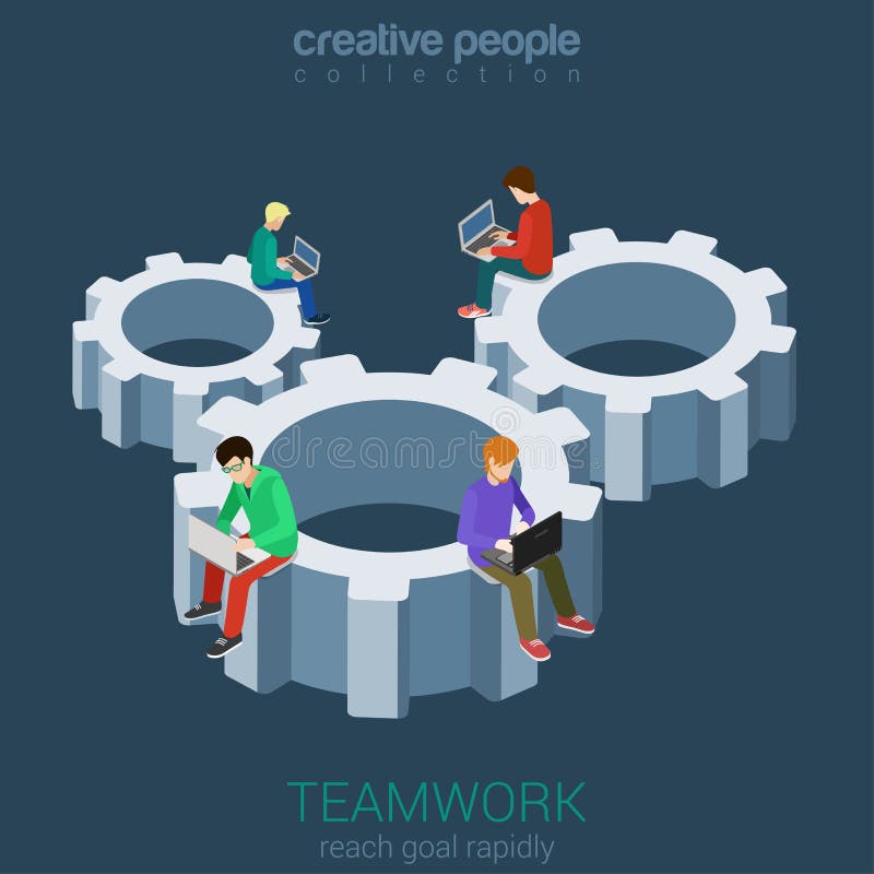Program Developers Teamwork Cogwheel Connection Concept Stock Vector ...