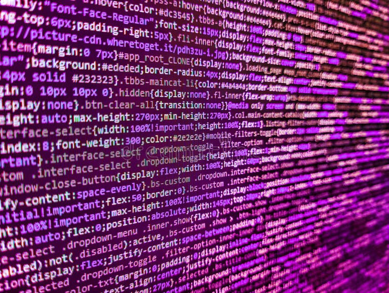 Program Development Concept. Abstract Computer Script Code. Internet Connection Stream Flow ...
