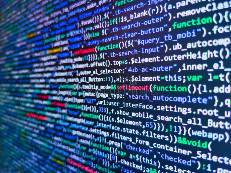 Program Development Concept. Laptop Screen Show Abstract Computer ...