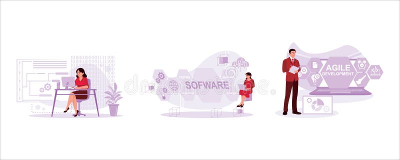 Program Development Concept. Agile Software Development. Stock Vector - Illustration of ...