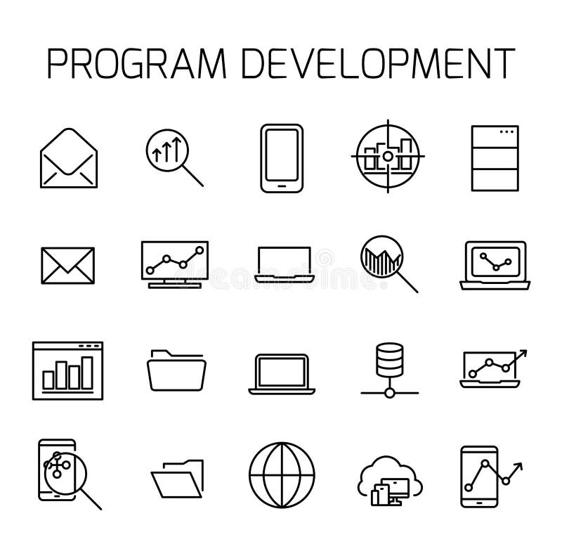 Web Development Icon or Logo Line Art Style. Stock Vector ...