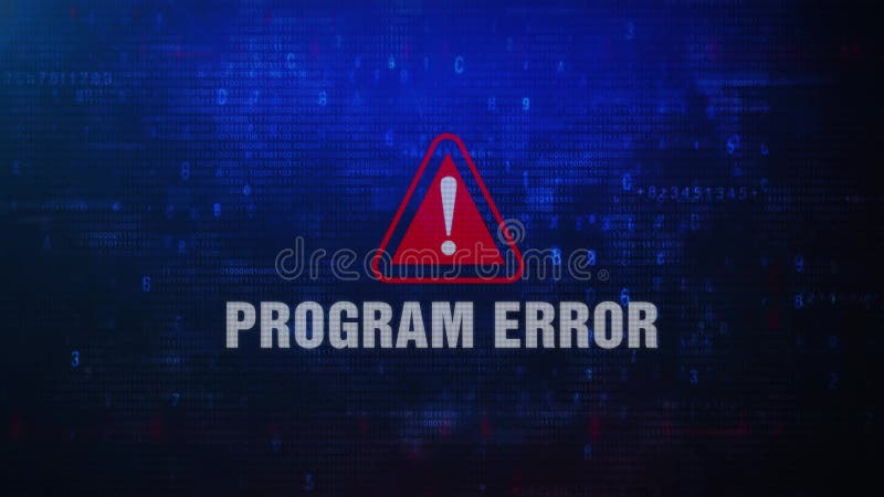 Program Error Alert Warning Error Message Blinking on Screen . Stock ...
