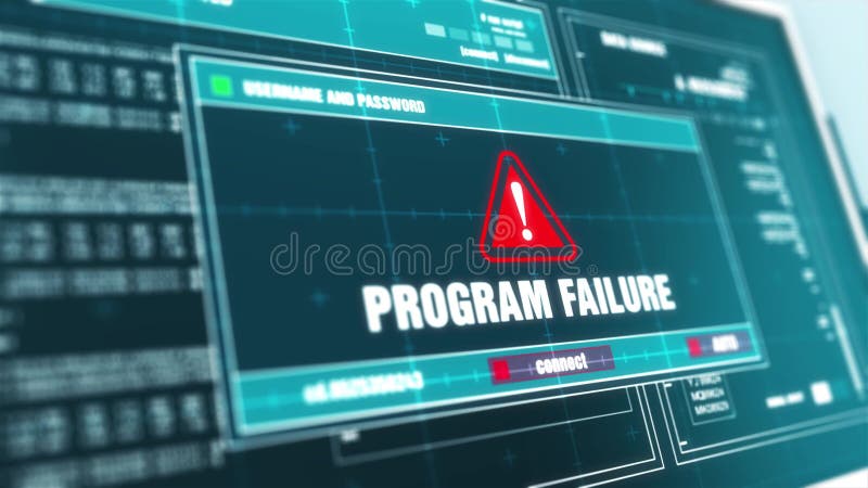 SYSTEM FAILURE Error Message Flashing on Screen Animation. Computer, Hacking Attack Stock ...
