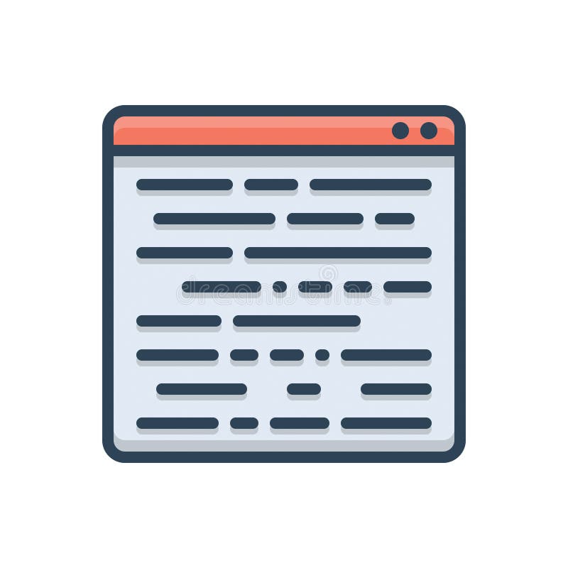 Color Illustration Icon for Program, Code and Coding Stock Illustration ...