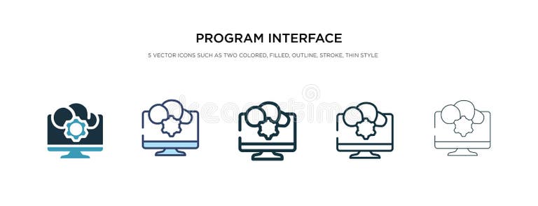 Program Interface Icon in Different Style Vector Illustration. Two ...