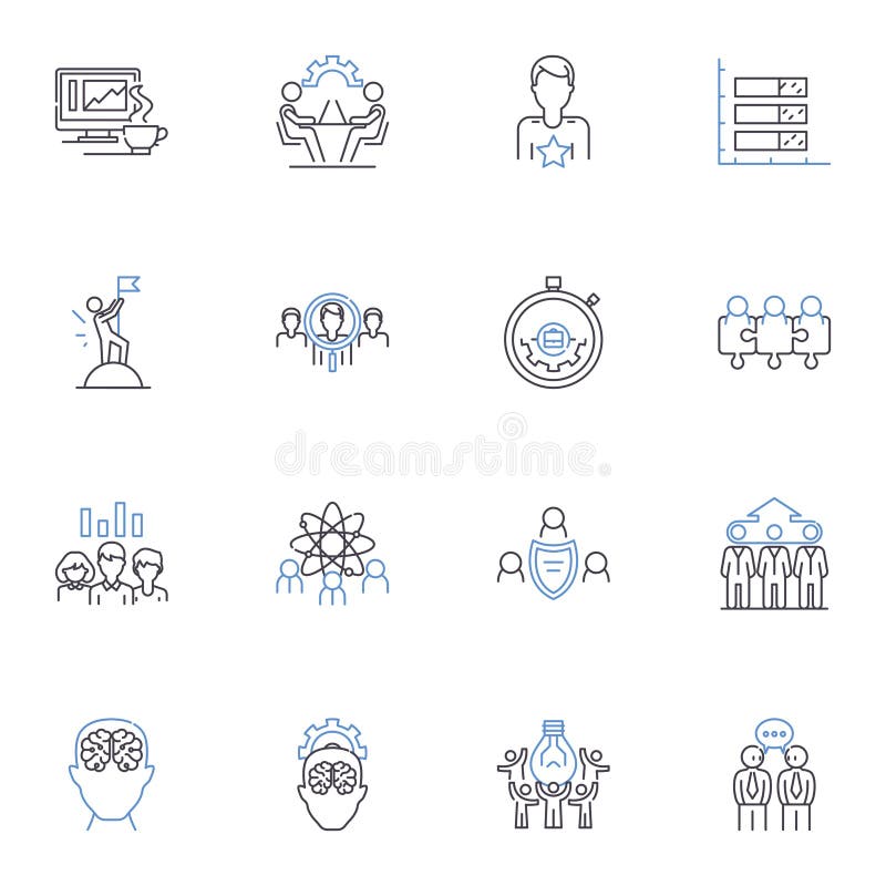 Program Managers Line Icons Collection. Leadership, Coordination ...