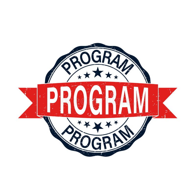 Program Red Rubber Web Stamp with Stars Stock Illustration ...