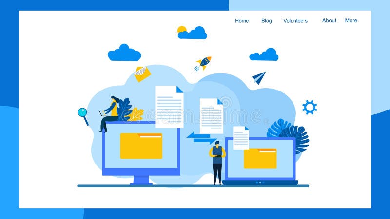 Program for Remote Connection between Two Computers Stock Vector ...