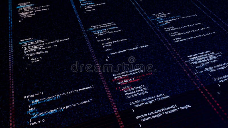 Program Script of Site. Animation. Changing Site Software Code Stock ...