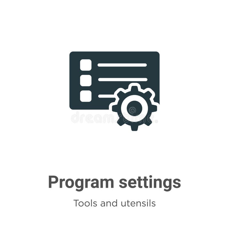 Program Settings Vector Icon on White Background. Flat Vector Program ...