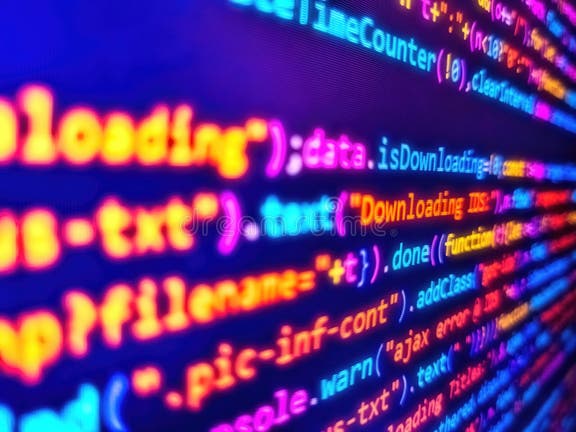 Program Source Code on Monitor Screen. Computer Program, Software ...