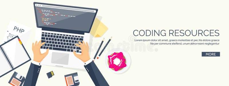 Programando Y Cifrando El Fondo Computacional Plano Código, Hardware ...