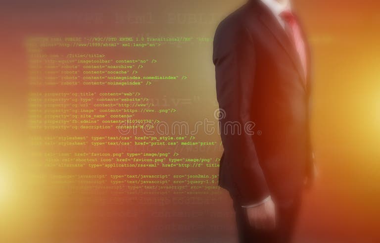 Programer in Data Center. Code Programming, Software Development and Source Code Concept Stock ...