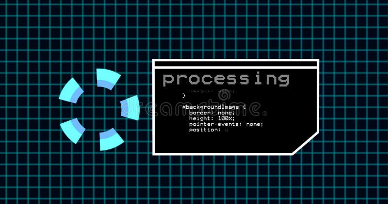 Programing Coding Process On Terminal Control Panel Data Processing Panel With Grid Line Stock 