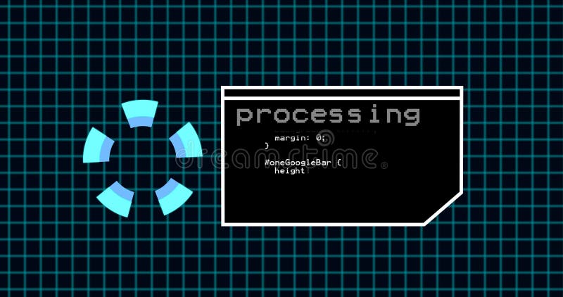Programing Coding Process on Terminal Control Panel. Data Processing ...