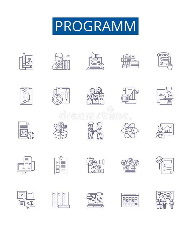 Programm Line Icons Signs Set. Design Collection of Program ... Programm Line Icons Signs Set. Design Collection of Program ...