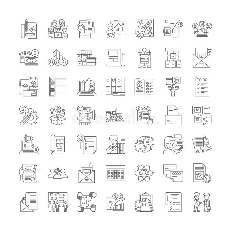 Programm Linear Icons, Signs, Symbols Vector Line Illustration Set ...