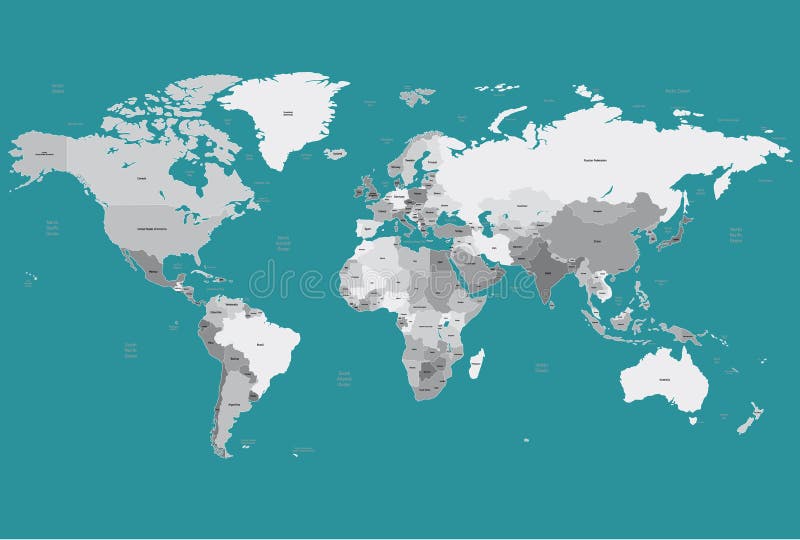 Programma Di Mondo Con I Paesi Colorati Dall'Equatore Illustrazione ...