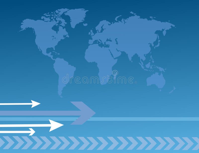 Mappa del mondo con frecce illustrazione di stock. Illustrazione di ...