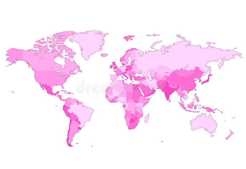 Programma Di Mondo Con I Paesi Colorati Dall'Equatore Illustrazione ...