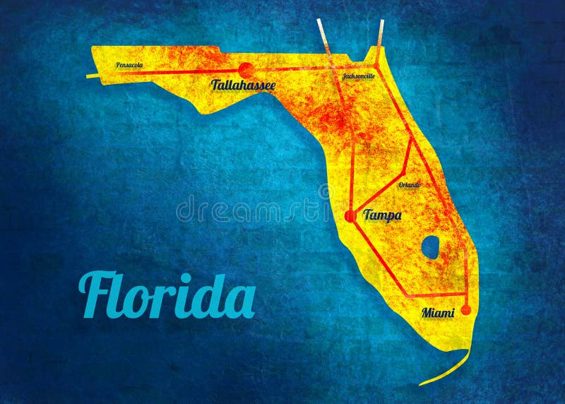 Programma Di Strada Dello Stato Di Florida Illustrazione di Stock ...