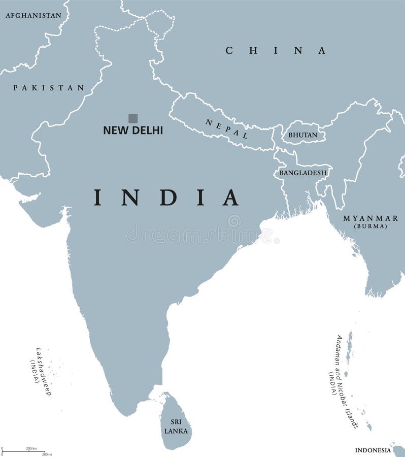 Mappa Di Mondo Del SUBCONTINENTE INDIANO: L'India, Pakistan, Hindustan ...