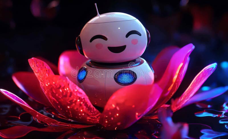 A Programmable Cyber Environment. a 3D Illustration Showcasing a Robot ...