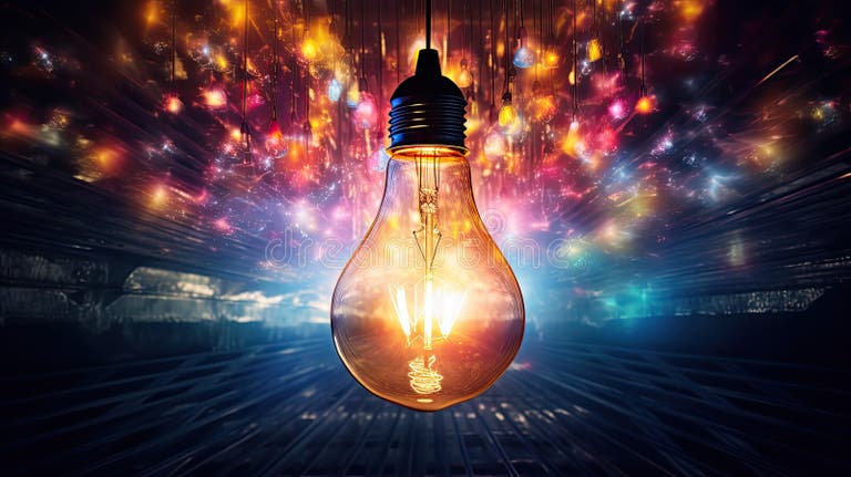 Programmable Digital Light Bulb Stock Illustration - Illustration of ...