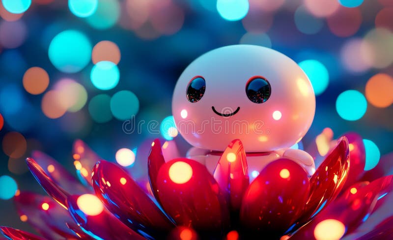 A Programmable Digital Realm. a 3D Illustration Featuring a Robot, an ...