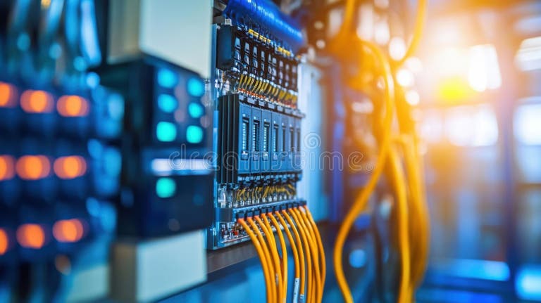 Programmable Logic Controller and Orange Wires Managing Automated ...