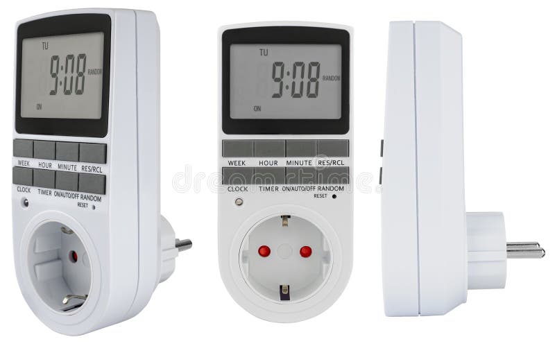 Programmable Outlet Timer with Weekly Schedule, on White Background ...
