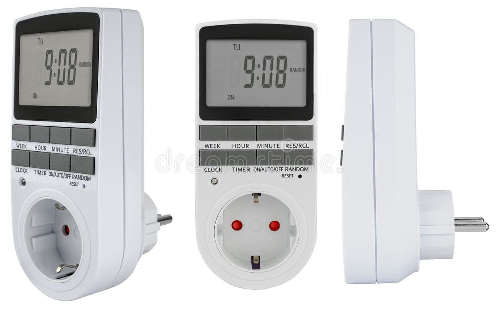 Programmable Outlet Timer with Weekly Schedule, on White Background ...