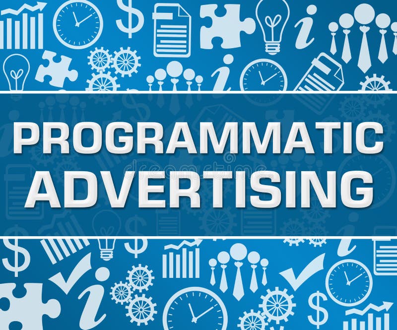 Programmatic Advertising Business Symbols Texture Blue Background ...