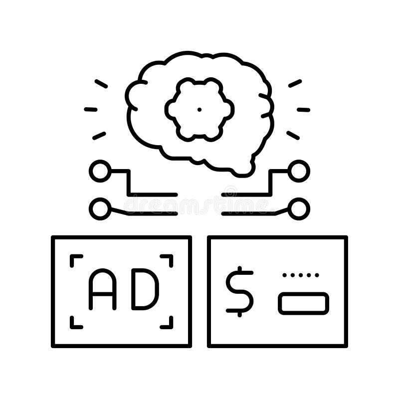 Programmatic Advertising Line Icon Vector Illustration Stock Vector ...