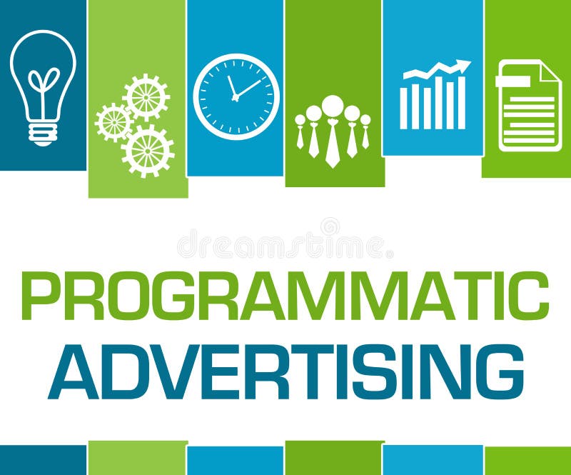 Programmatic Advertising Blue Business Element Green Left Side Stock ...