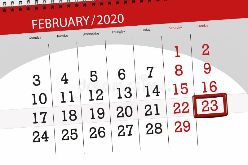 Programmatore Di Calendario Per Il Mese Febbraio 2020, Data Di Scadenza ...