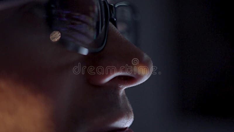 Programmer Working on Code in a Dark Room Stock Illustration ...