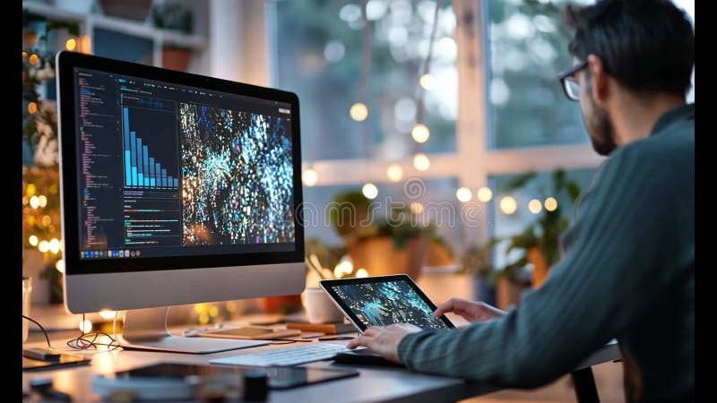 AI-Powered Data Analysis stock video. Video of machine - 370127853