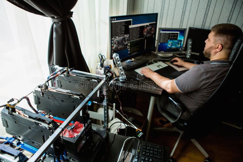 Bitcoin Mining, Making Money. Stock Image - Image of metal, gold: 134451513