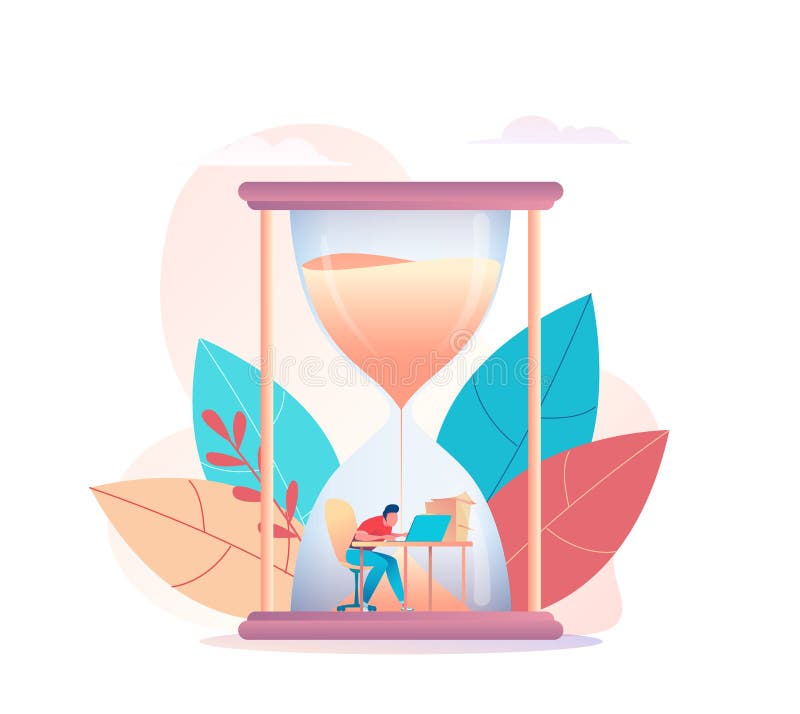 Programmer Businessman Working at Computer in an H Stock Vector ...