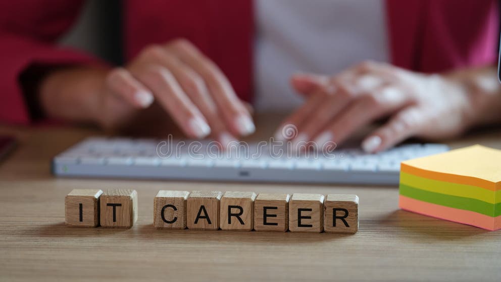 It Programmer Career and Trainee Training Concept on Computer Stock ...