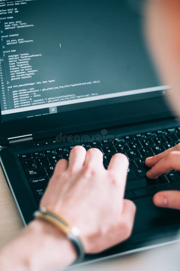 Programmer Code Laptop Web Developer Designing Stock Image Image Of Development Internet