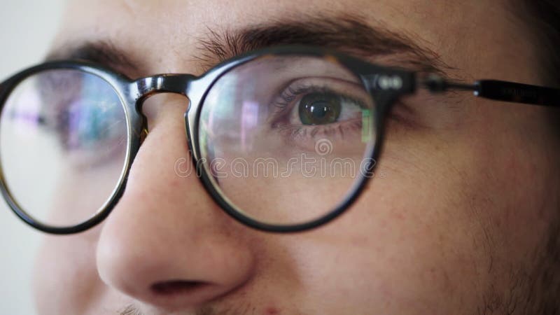 Programmer Code Reflection In Glasses And Cyber Security For Update Server System Typing And 8328