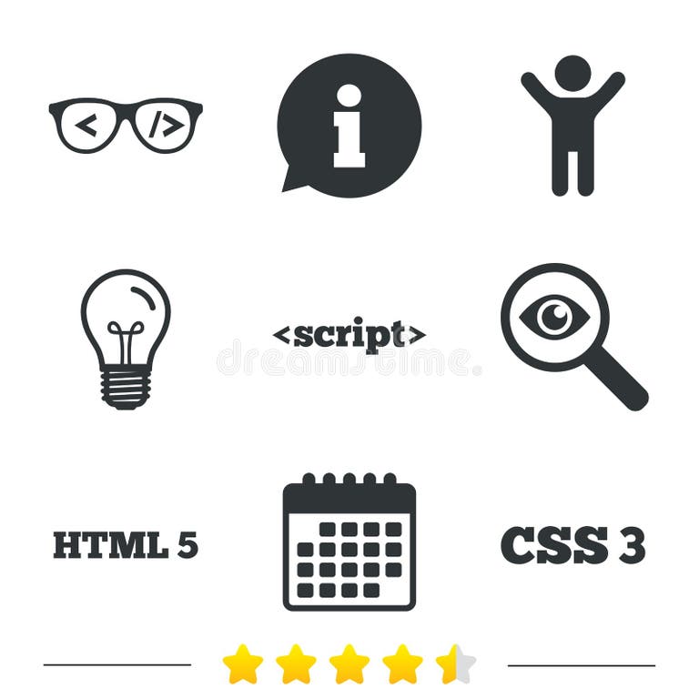 Programmer Coder Glasses Html Markup Language Editorial Image Illustration Of Hypertext