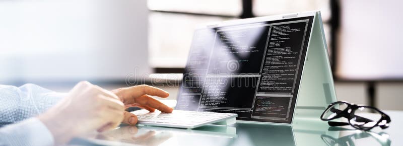 Programmer or Coder at Office Desk Stock Image - Image of chair, hybrid ...