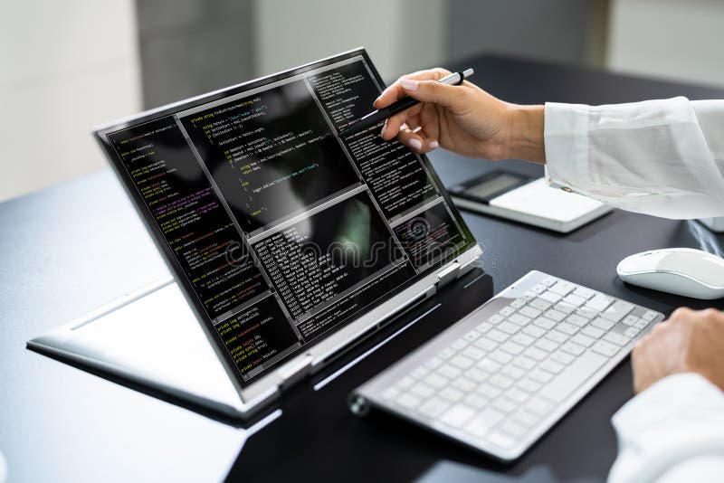 Programmer or Coder at Office Desk Stock Photo - Image of debug, programmer: 255056340