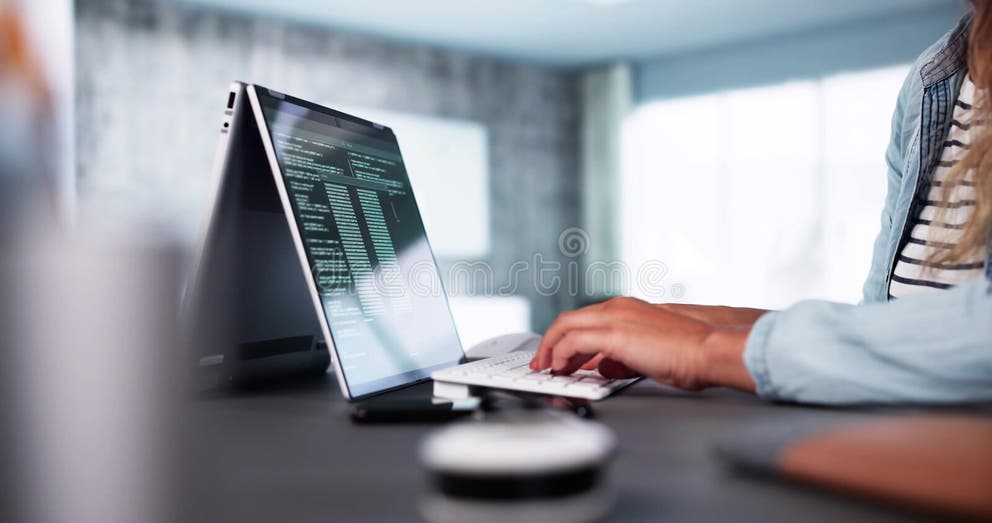Programmer or Coder at Office Desk Stock Photo - Image of coders, hybrid: 353279490
