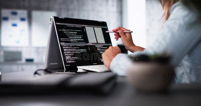 Programmer Or Coder At Office Desk Stock Image Image Of Sitting